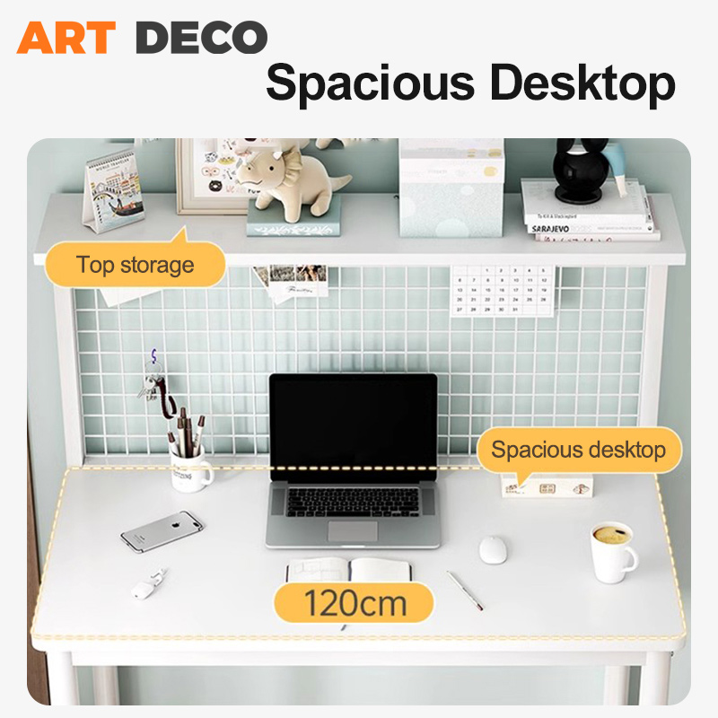 Meja belajar Modern Computer Study Table With Pegboard Table With Shelf ...