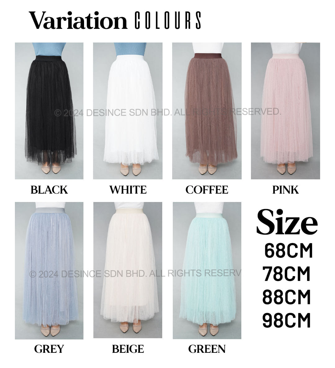 🇲🇾 DESINCE Women Skirt Tutu Princess Tulle Skirts Long Maxi 3 Layer ...