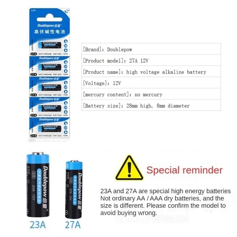 27A 23A 12V Battery L828 Alkaline Batteries for AutoGate Remote Control Electric Roller Vehicle ...