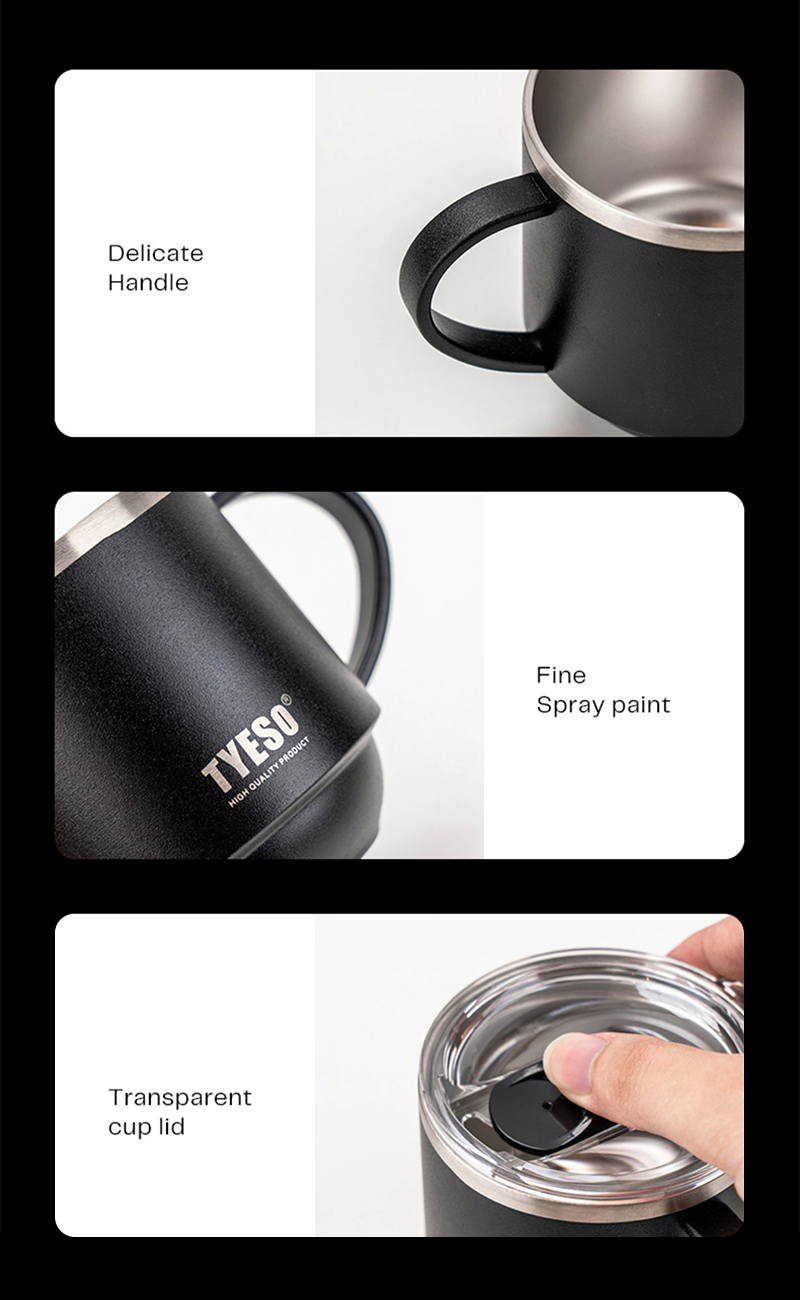 TYESO TS-8825 Classic Insulated Thermal Coffee Cup 330ml With Handle 304 Cawan Kopi Office Water ...
