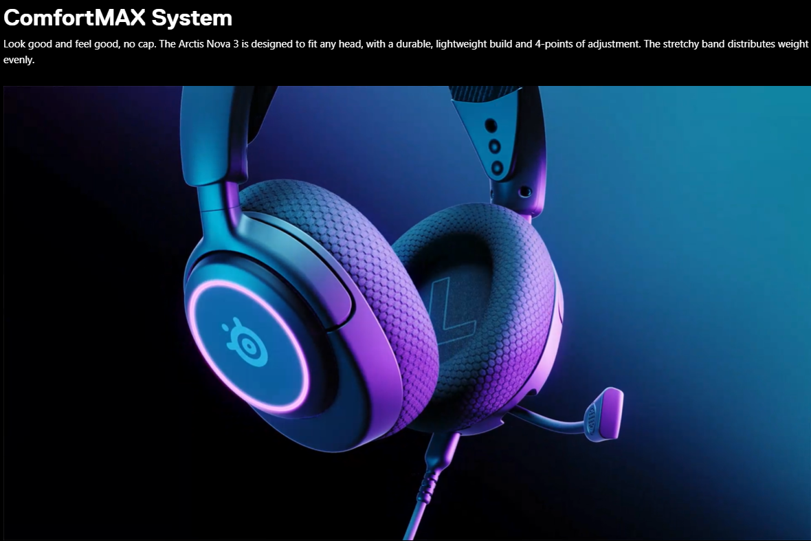 Steelseries ARCTIS NOVA 3 Multi-Platform Premium Wired RGB Gaming ...