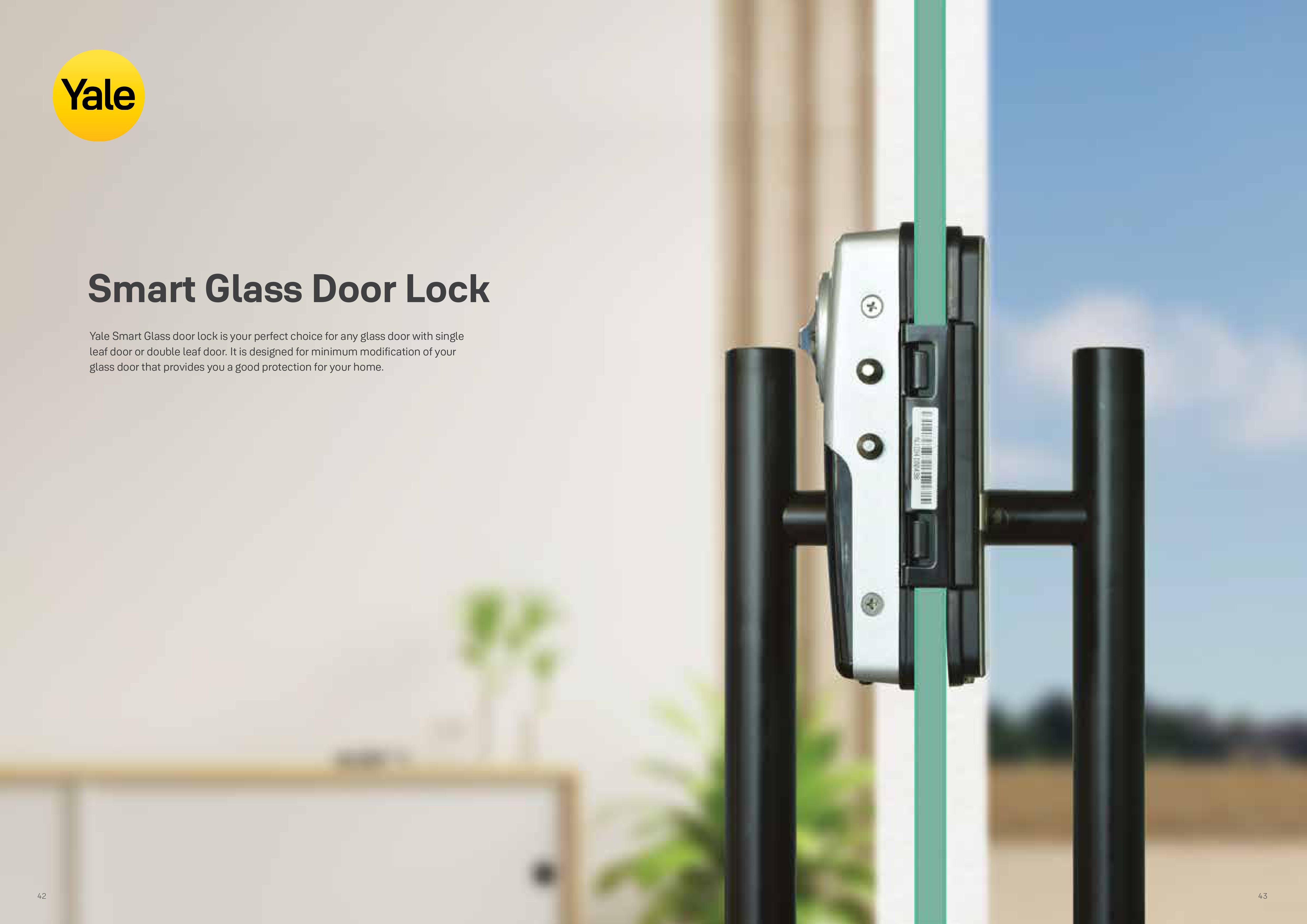 Yale YDG413A Glass Smart Door Lock - Rim Lock/ Fingerprint/ PIN Code ...
