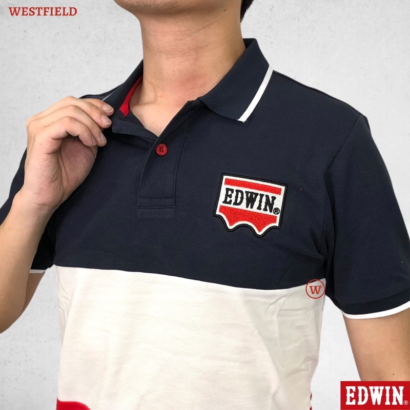 🔥New Arrivals🔥 EDWIN® Men’s Signature Logo Embroidery Polo Collar T-Shirt ( 7482 1905 ) | Shopee ...