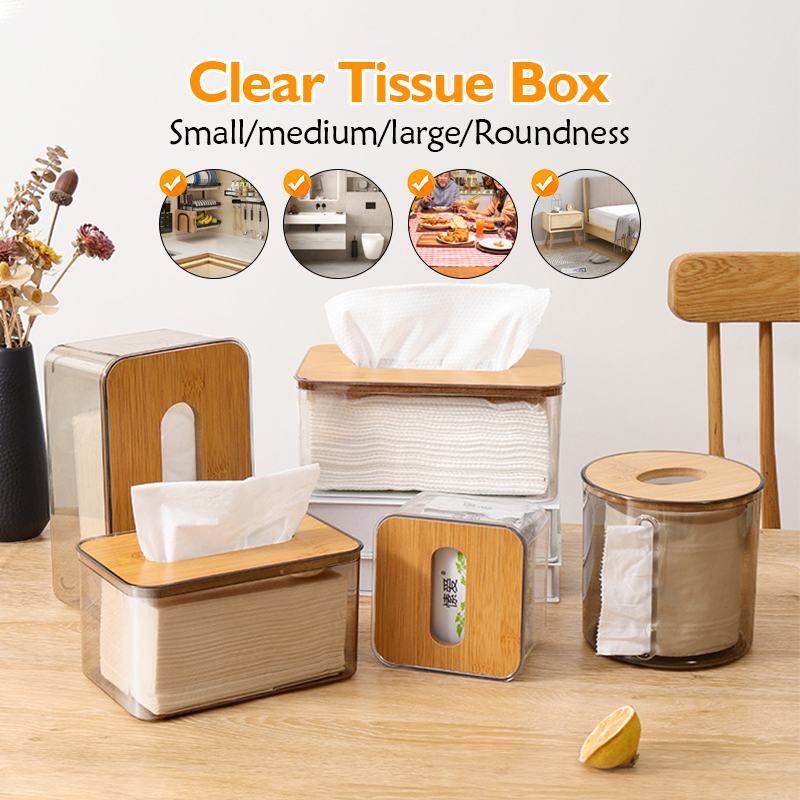 📦Transparent Tissue Holder Box Toilet Paper Roll Tissue Box Holder ...