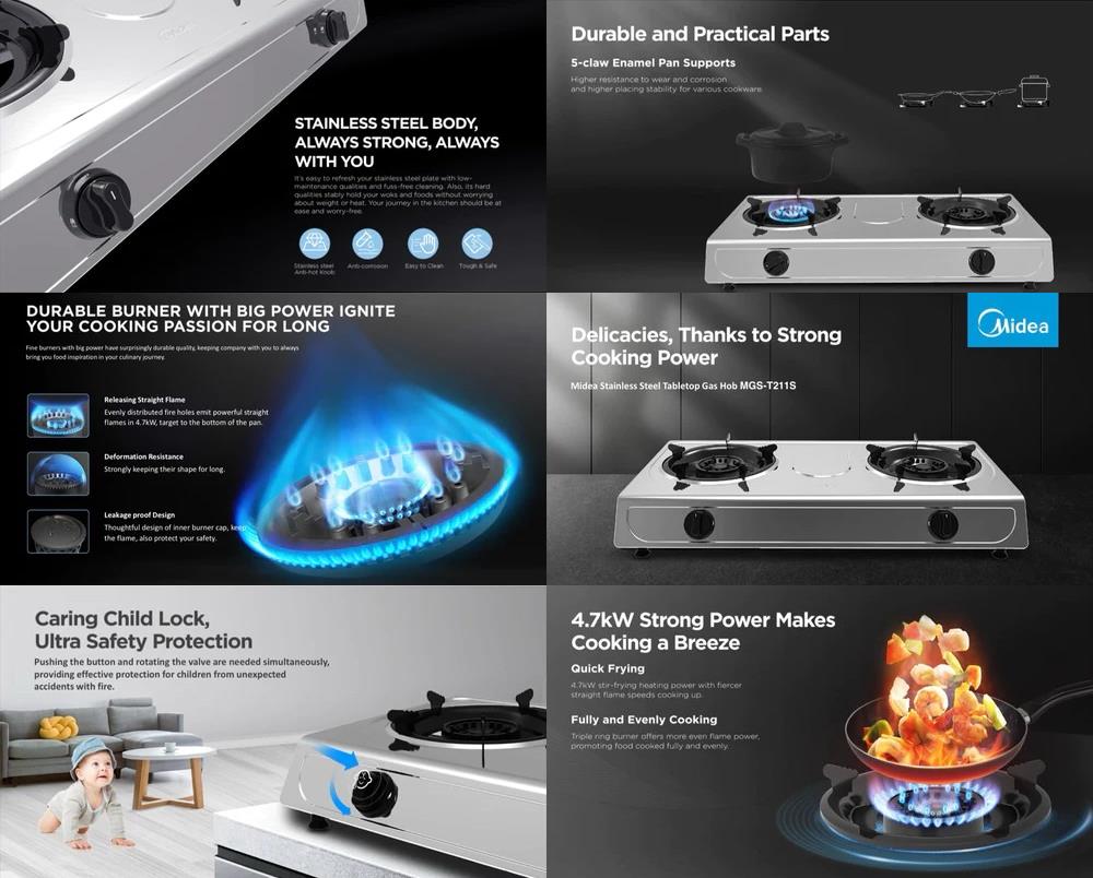 SYK Midea Kitchen Hood MCH-90J82 Cooker Hood Kitchen Gas Hob Stove ...