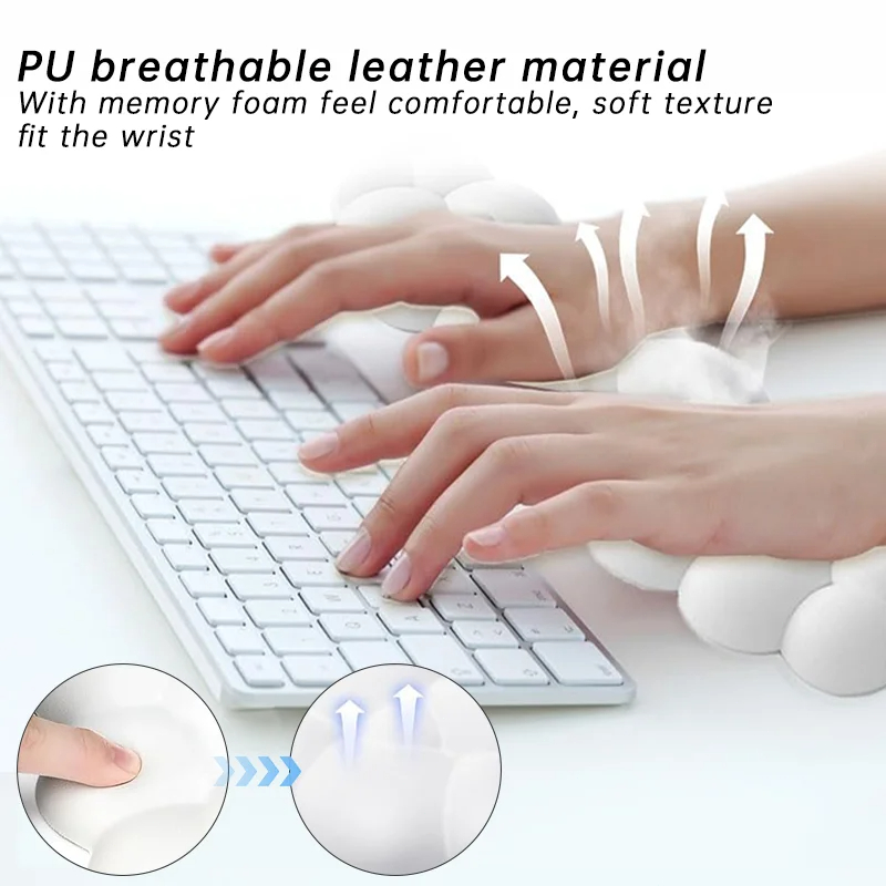 Cloud Keyboard Mouse Wrist Pad Typing Wrist Rest Leather Memory Foam ...