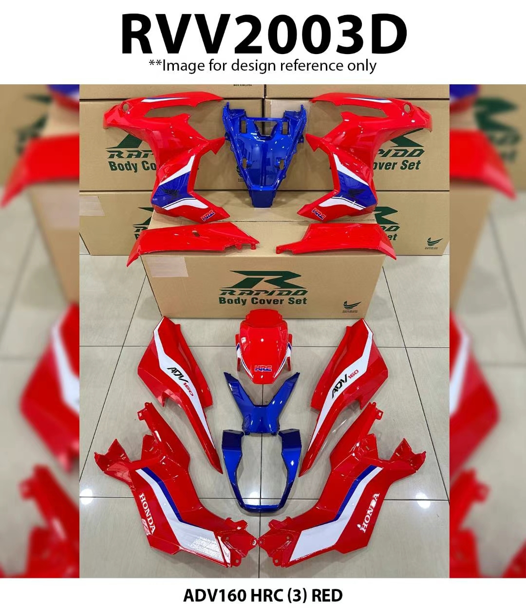 Cover Set Rapido Honda ADV160 ADV 160 HRC (3) Red Motor Body Set ...