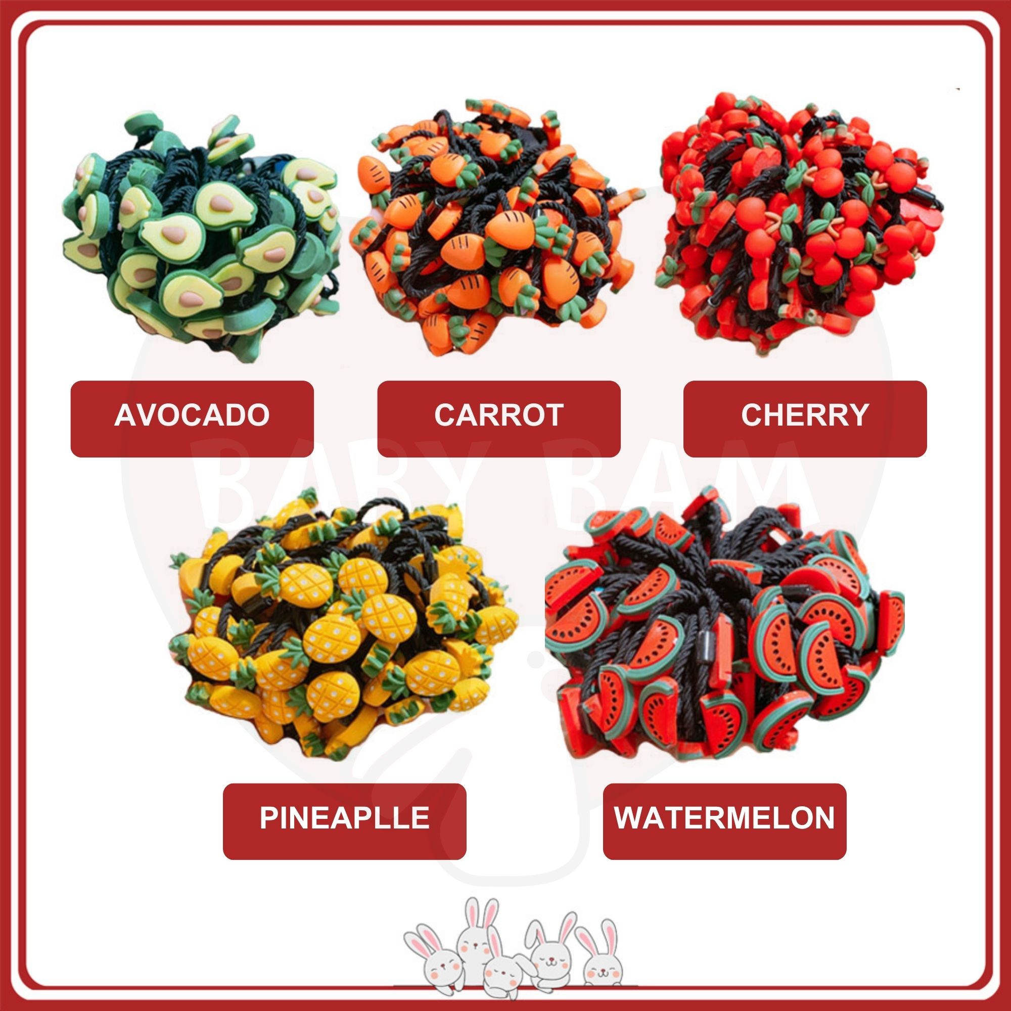 BABY BAM Cute Korean Baby Hair Accessories Fruit Hair Ties / Rubber ...