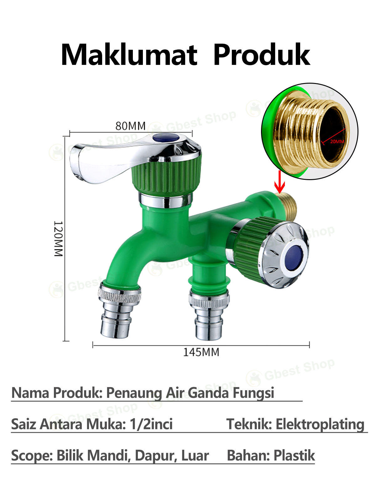 plastik faucet 2 way washing machine bathroom shower toilet faucet twin ...