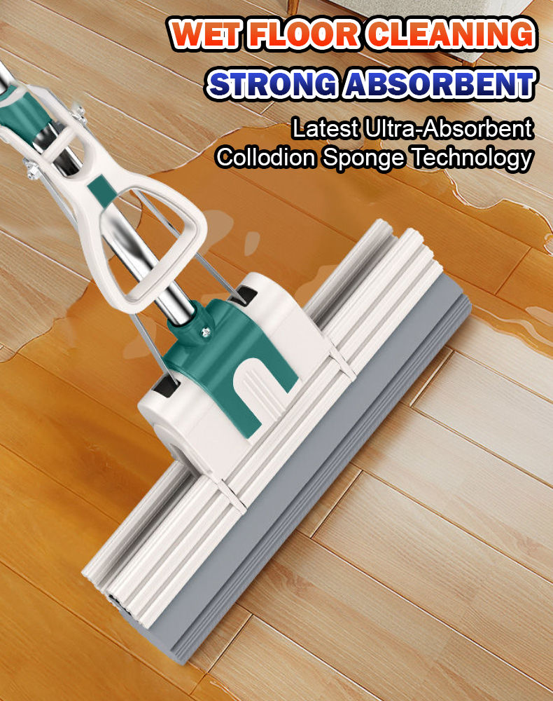 38CM Heavy Duty Self Wringing Super Absorbent Sponge Mop Hands Free ...