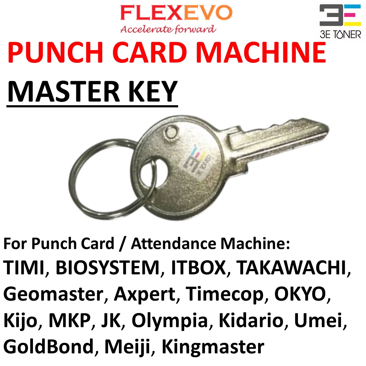Punch Card Machine Universal Master Key Kunci for Geomaster Aibao MOA ...