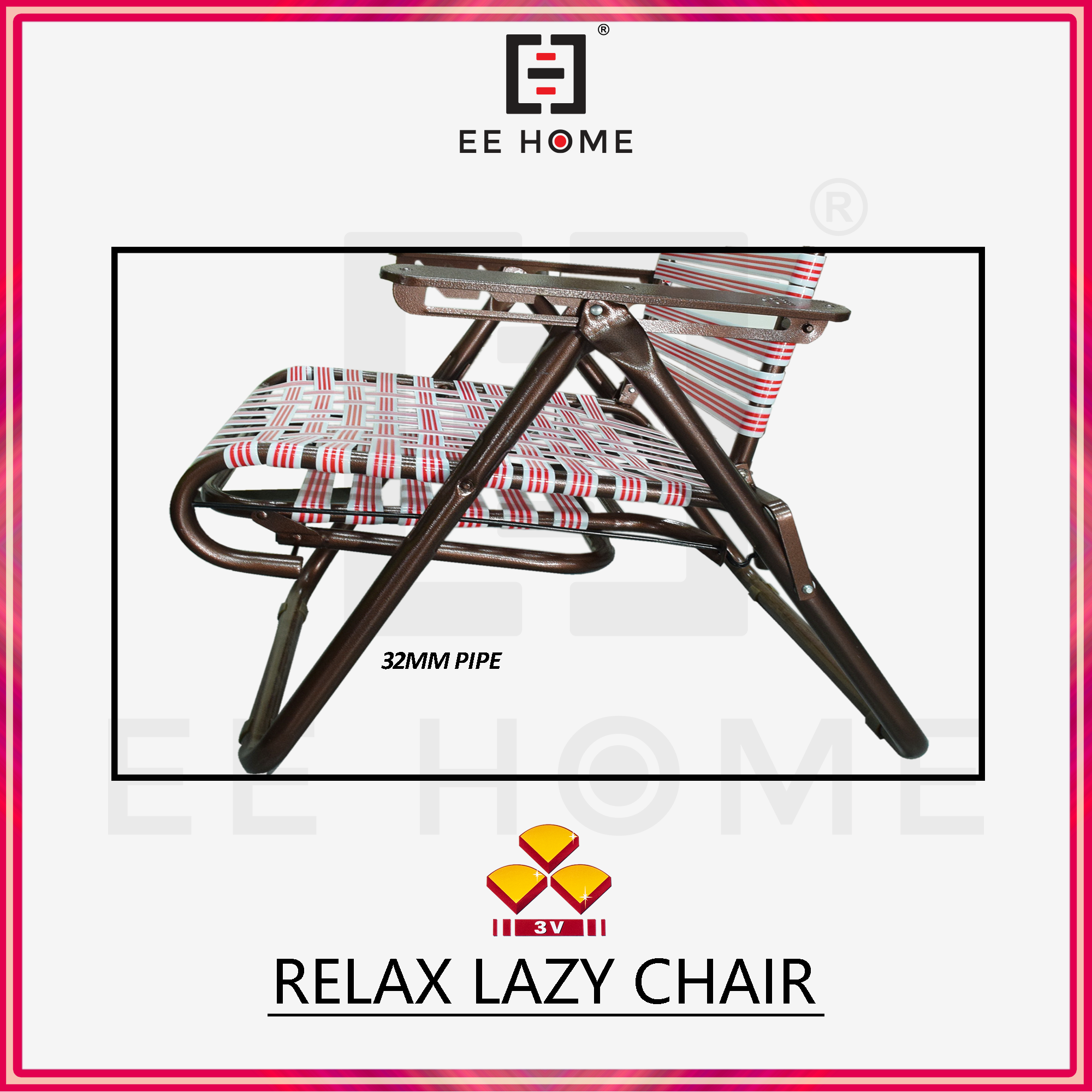 EE HOME 3V Lazy Chair Relax Chair Foldable Folding Chair Kerusi Malas ...