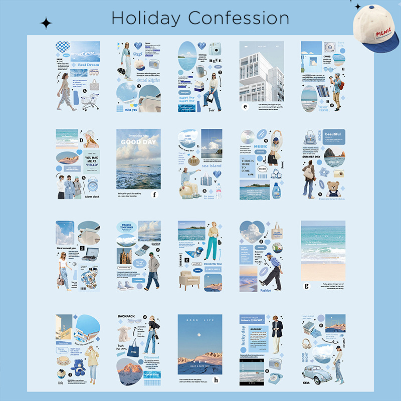 Whitespace 20pcs ins Good Life Sticker Book Muji Aesthetic Scrapbooking ...