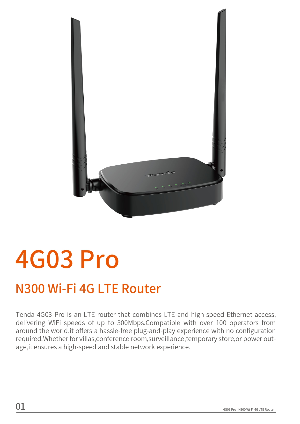 Tenda 4G03 Pro N300 Wi-Fi 4G LTE Router | Shopee Malaysia