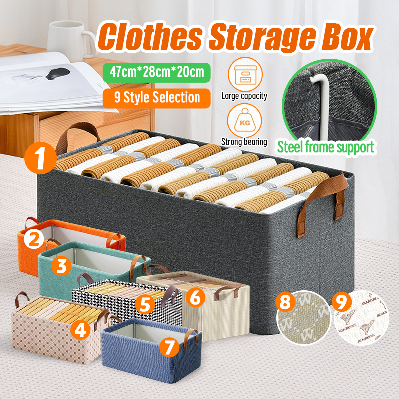 📦Foldable Storage Box Steel Frame Clothes Organizer Box Storage Box ...