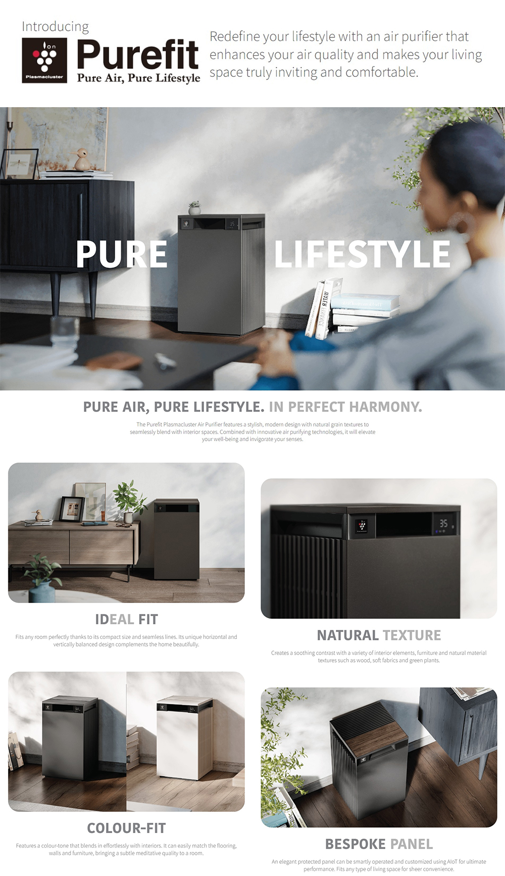 Sharp FXS120LH 84m² Purefit Plasmacluster Technology Air Purifier | ESH ...