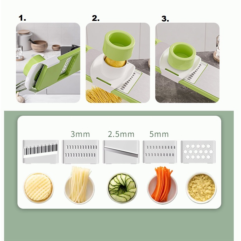 5in1 Stainless Steel Multifunction Slicer Vegetable Grater Cutter ...