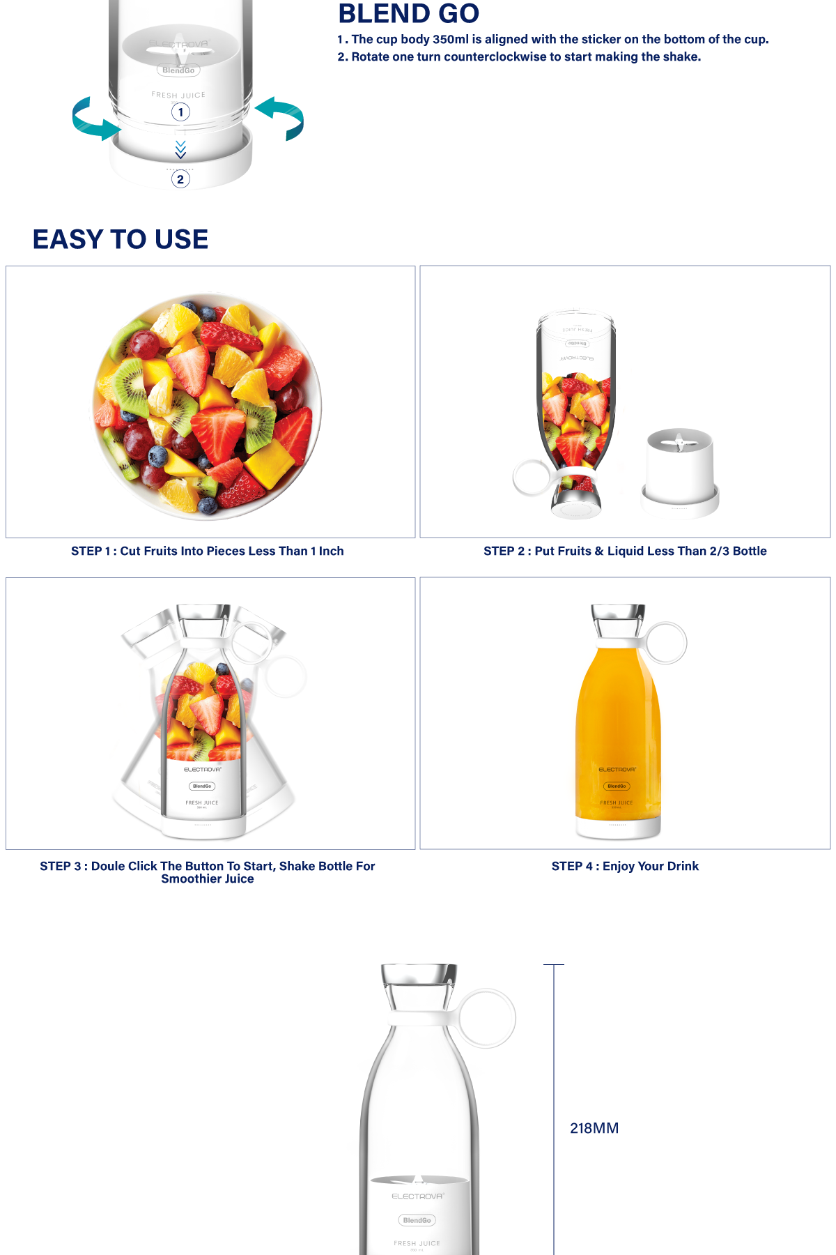 Electrova Portable Juice Blender Blend GO | Shopee Malaysia