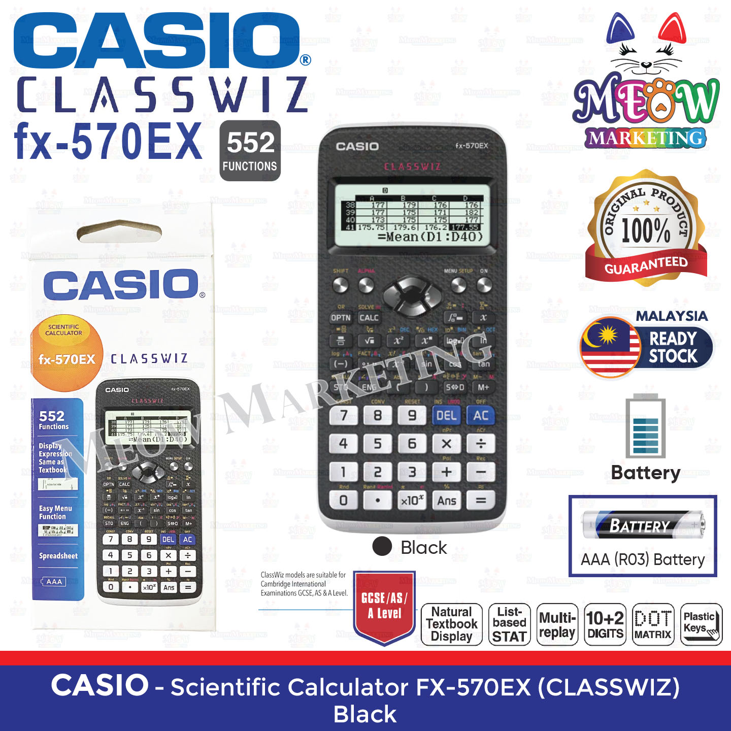Casio Scientific Calculator FX-570EX (CLASSWIZ) (ORIGINAL) | Shopee ...