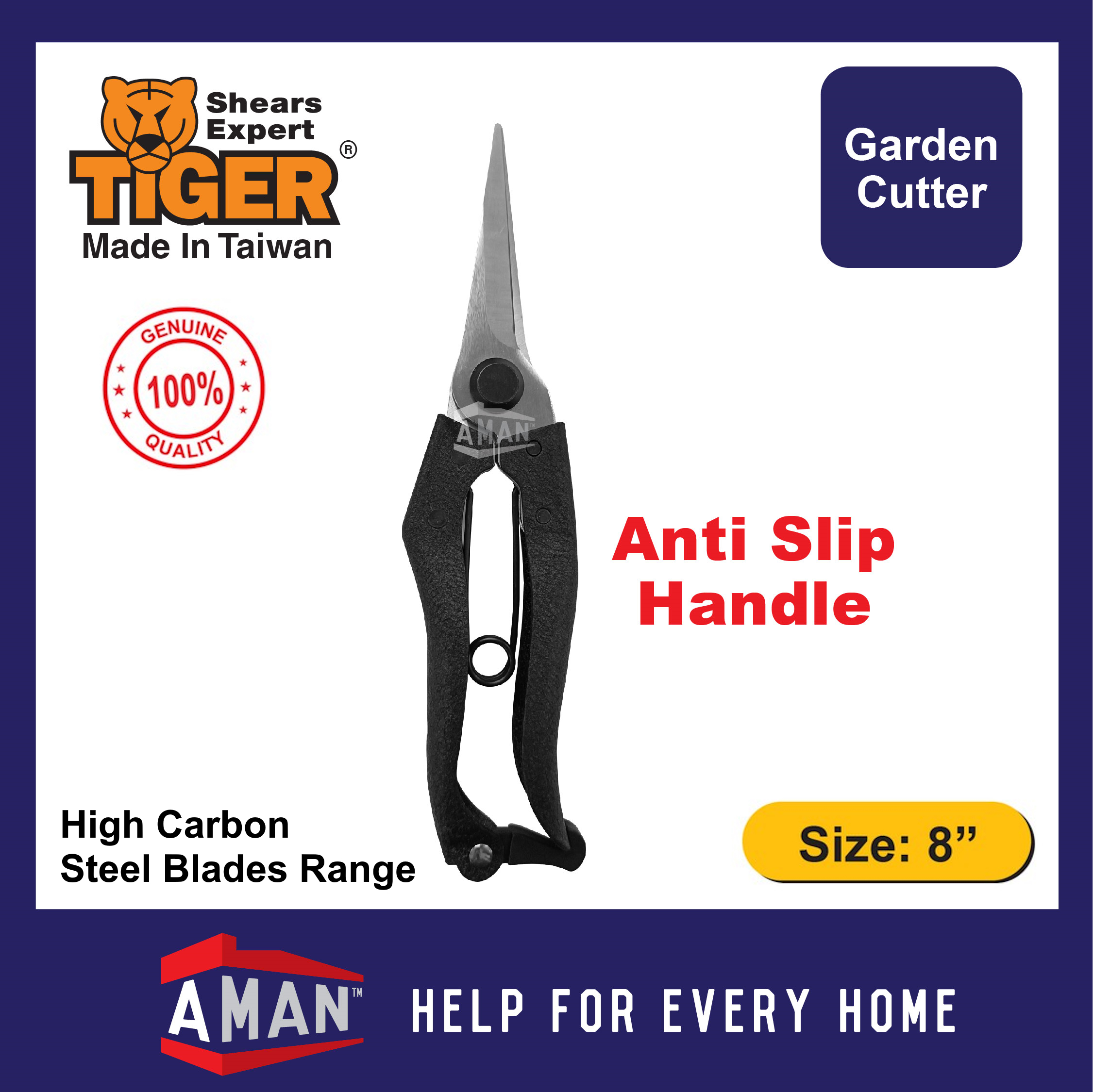 TIGER Garden Pruning Shear Flat Blade Cutter Gardening Tools Garden ...