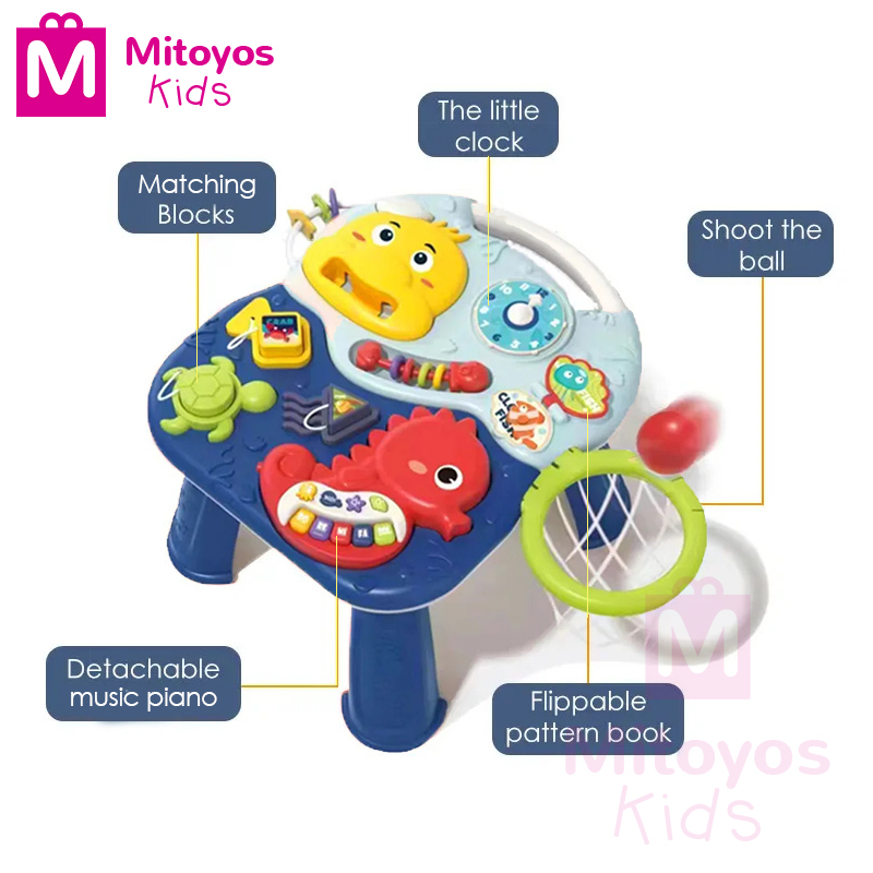 Mitoyos Kids Chicky Music Game Table Baby Activity Multi Play Ball ...