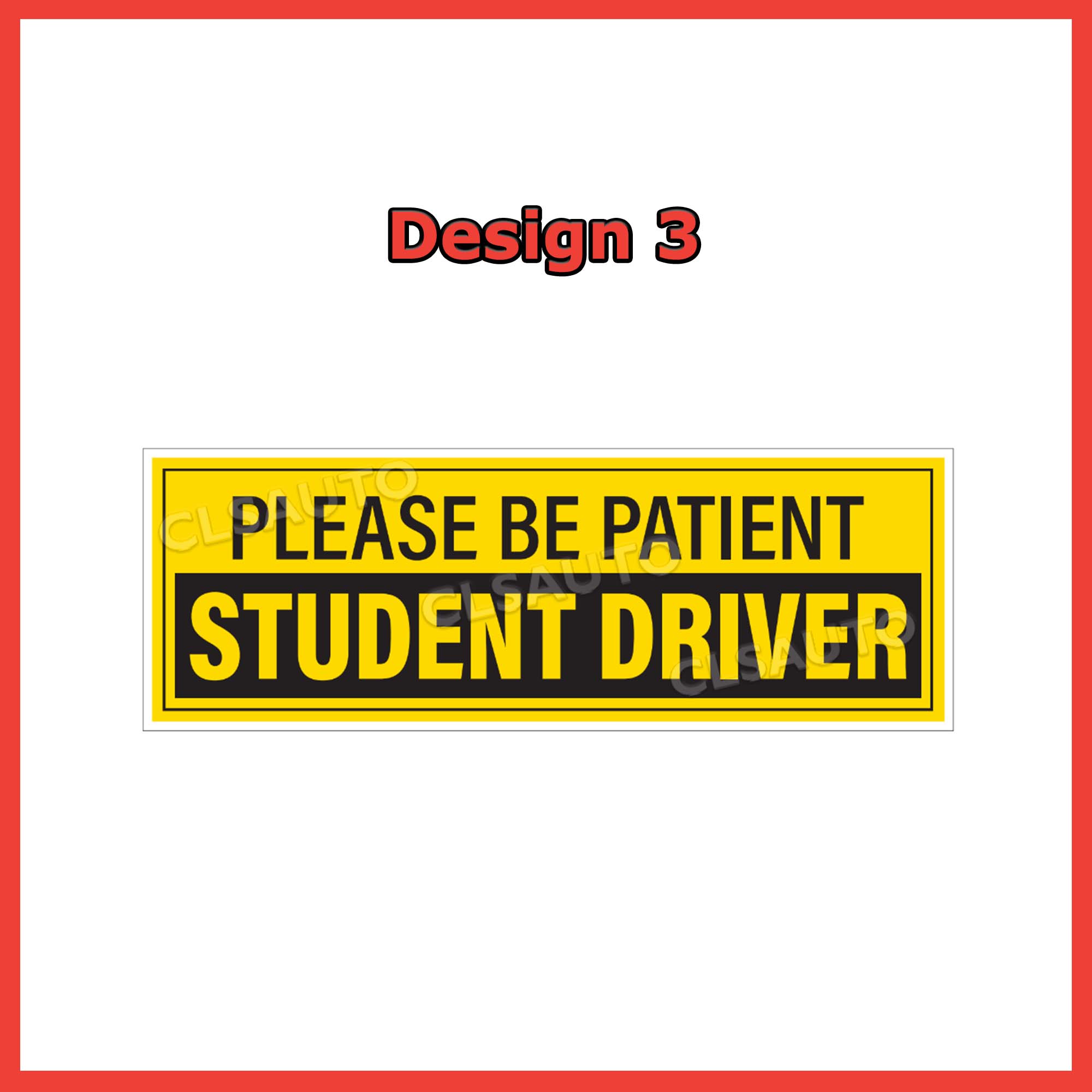 Car Sticker Probation Student Driver Learning to Drive License Lesen P ...