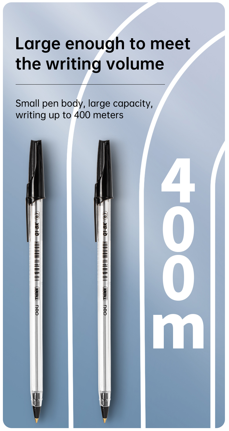 Deli THINK Series Ball Pen - Black/Blue (0.7mm) | Shopee Malaysia