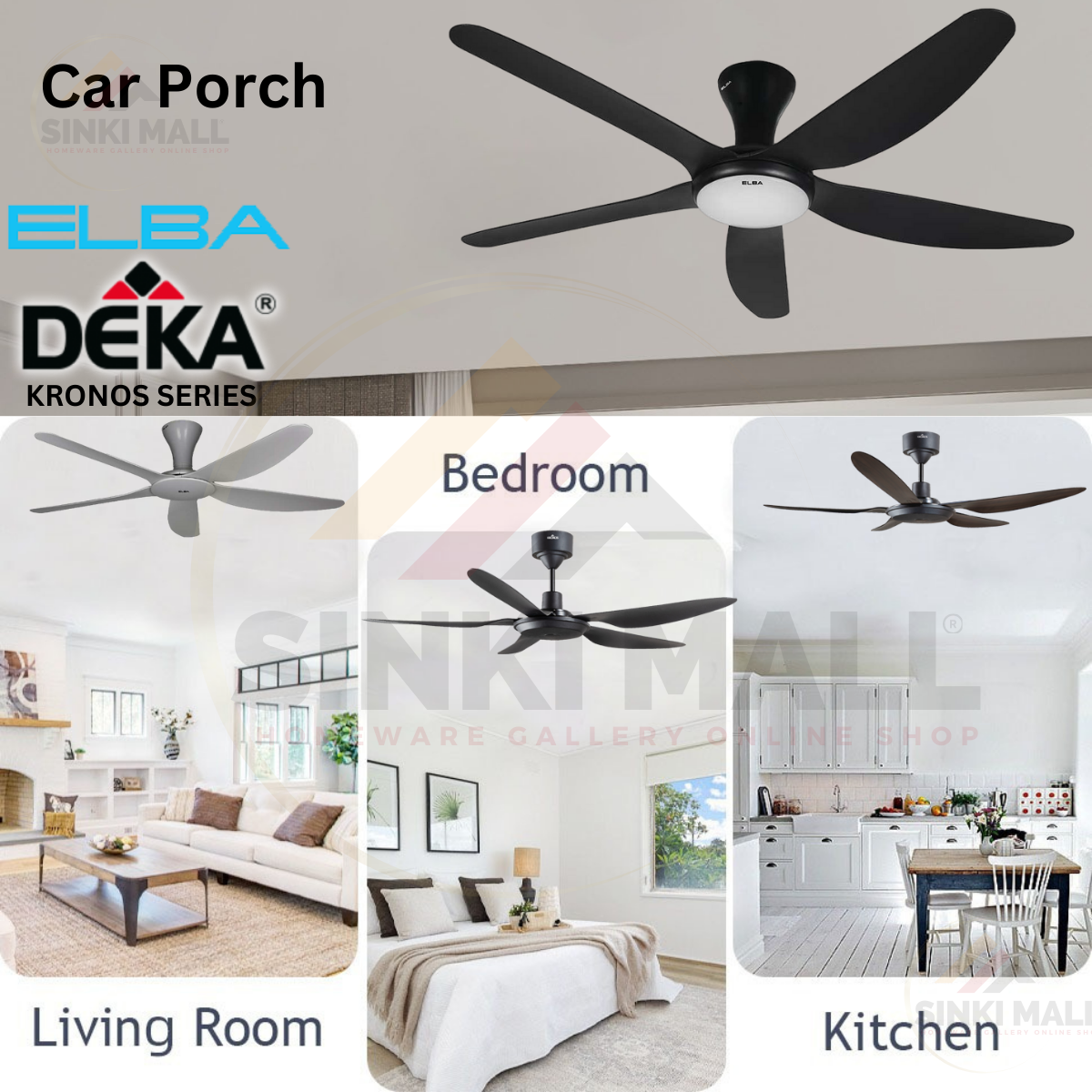 INOVO DEKA ELBA FANZ DC MOTOR LED KIPAS CEILING FAN SYILING 46" 56" 60 ...