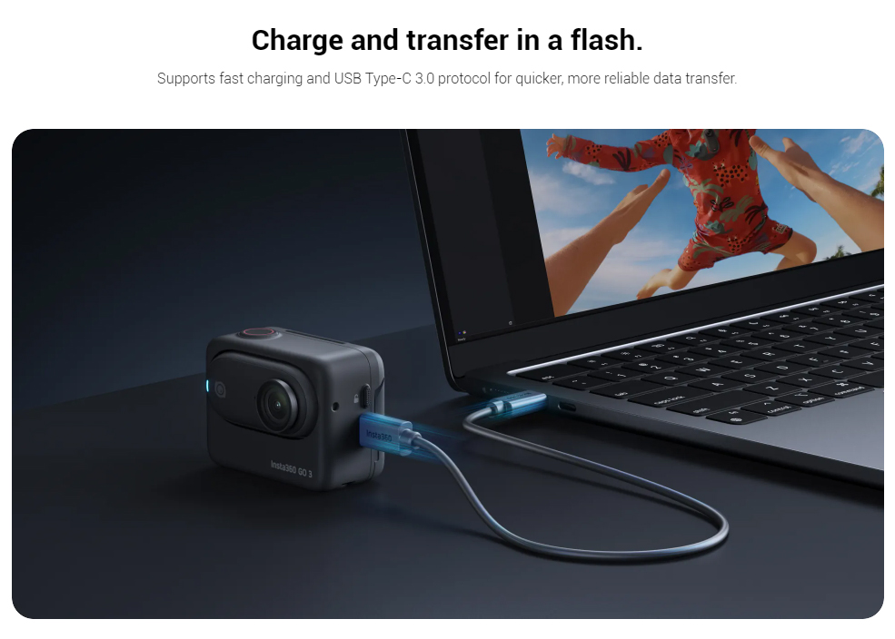 Insta360 Charging Cable Type-C to C Cable for Insta360 X4 / X3 /GO 3 ...