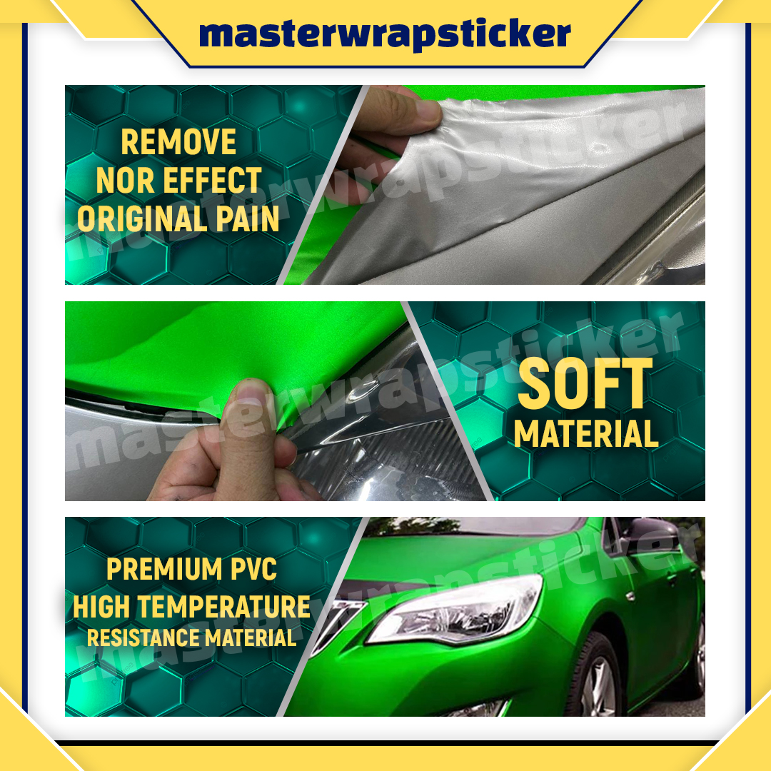 NEW SATIN MATTE GREEN CAR STICKER(152CM-90CM)stiker kereta hijau vinyl ...