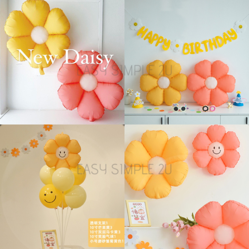 (1 Piece) Macaron Pastel White Color Smile Face Six 6 Petal Daisy ...