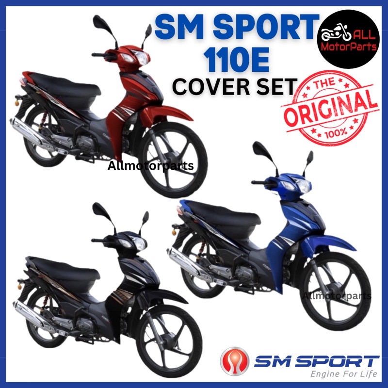 [100% ORI] SM SPORT 110E 110/E [ DRUM ] BODY COVER SET WITH STRIPE ...