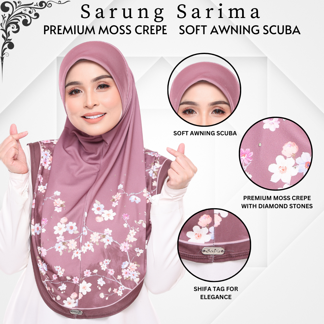 Tudung Sarung Sarima With Shifa Tag | Tudung Sarung Panel | Tudung ...