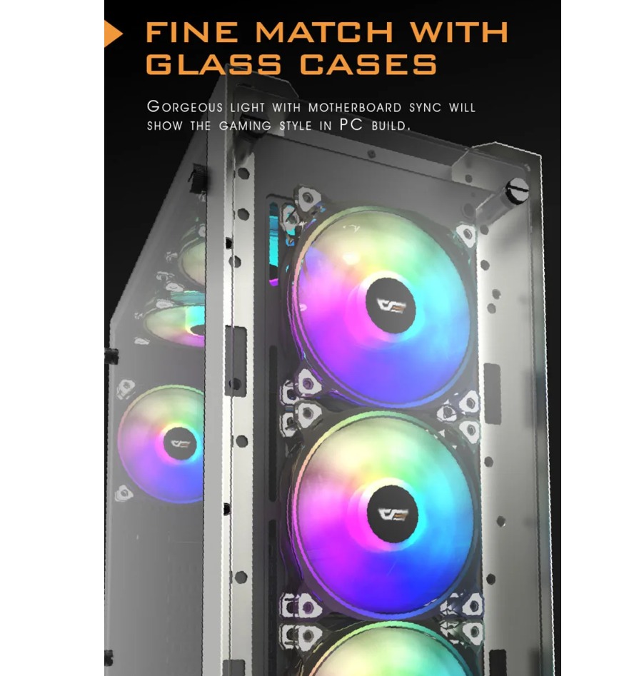 AIGO DarkFlash CF8 Pro 3‐In‐1 RGB Chassis Fans with Controller ...