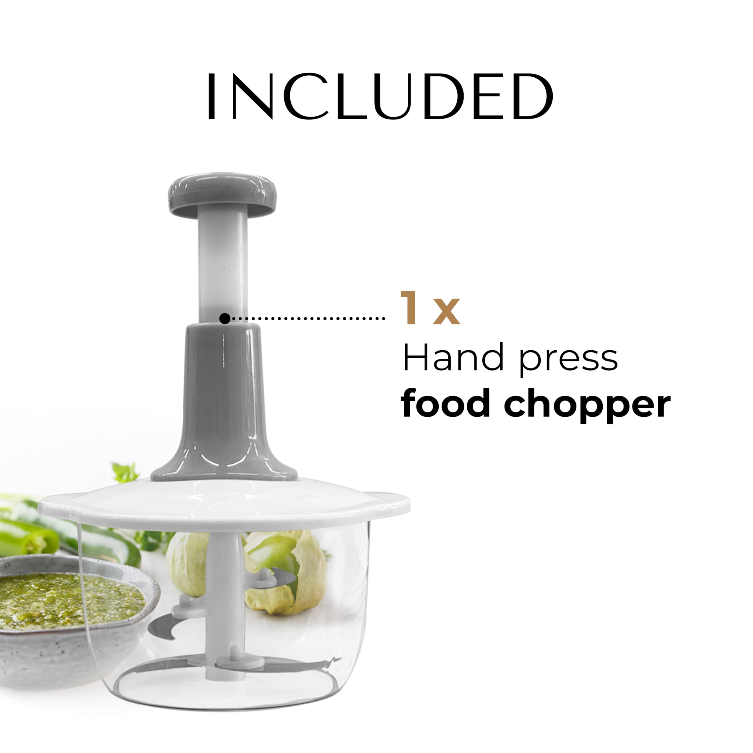 Push Vegetable Chopper, Manual Hand Press Food Processor to Chop ...