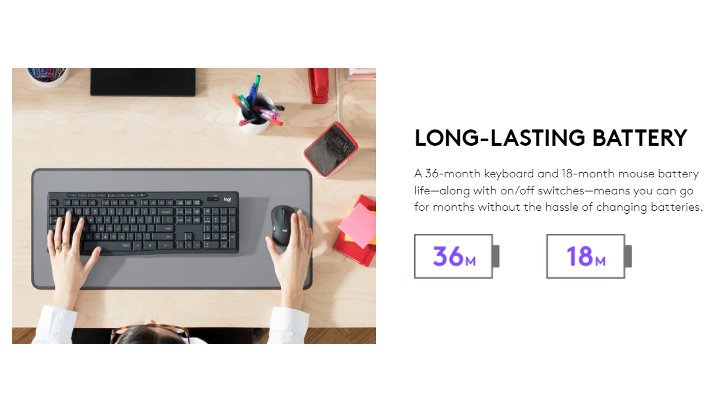 Logitech Mk295 Silent Wireless Keyboard And Mouse Combo Silenttouch Technology Advanced