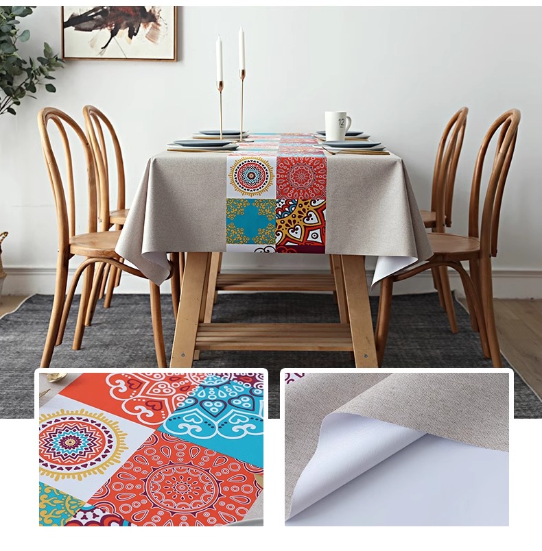 Nordic style tablecloth waterproof, oil resistant, wash free PVC ...