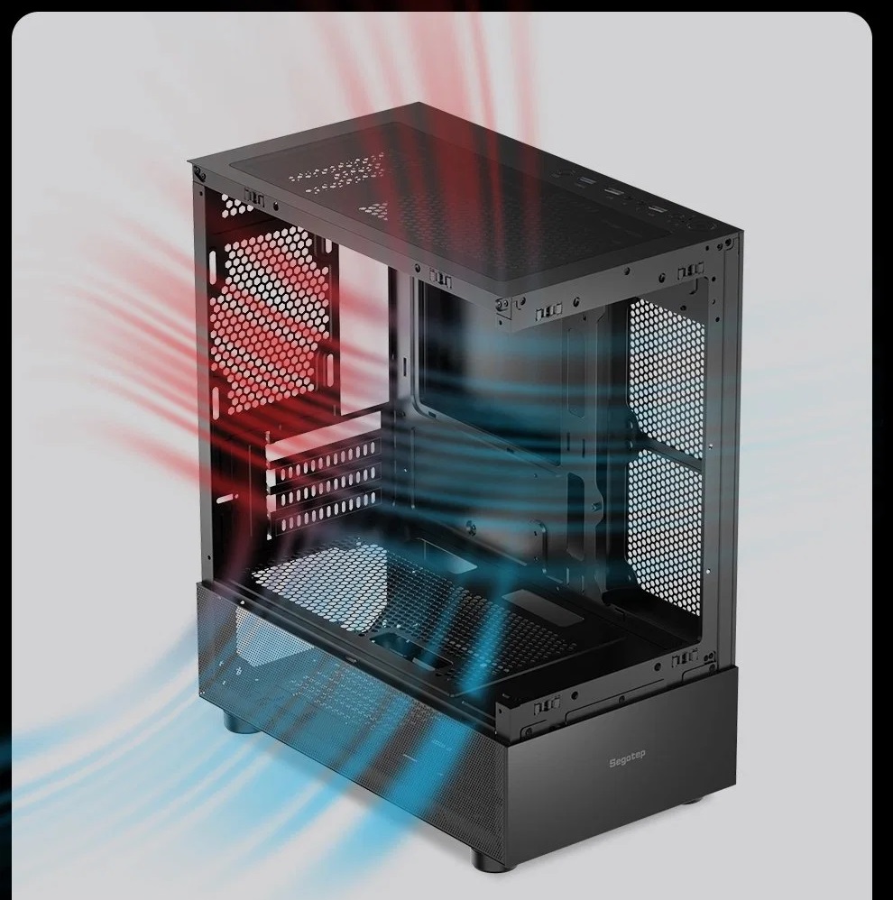 SEGOTEP ENDURA 240S M-ATX PC CASE WITH 3 ARGB FANS - BLACK / WHITE ...