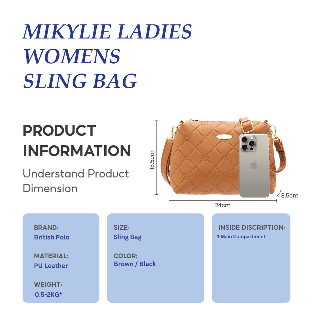 British Polo Mikylie Ladies Womens PU Leather Handbag and Crossbody Bag ...