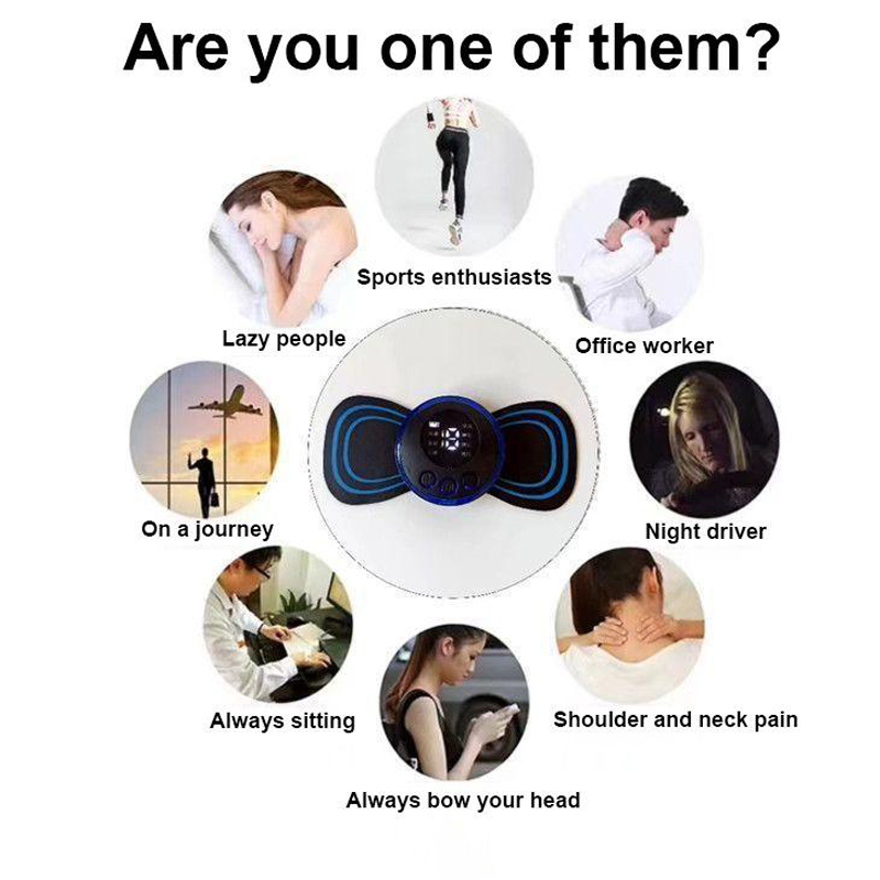 EMS Cervical Massage Stickers USB Rechargeable Stimulator Neck Hump ...