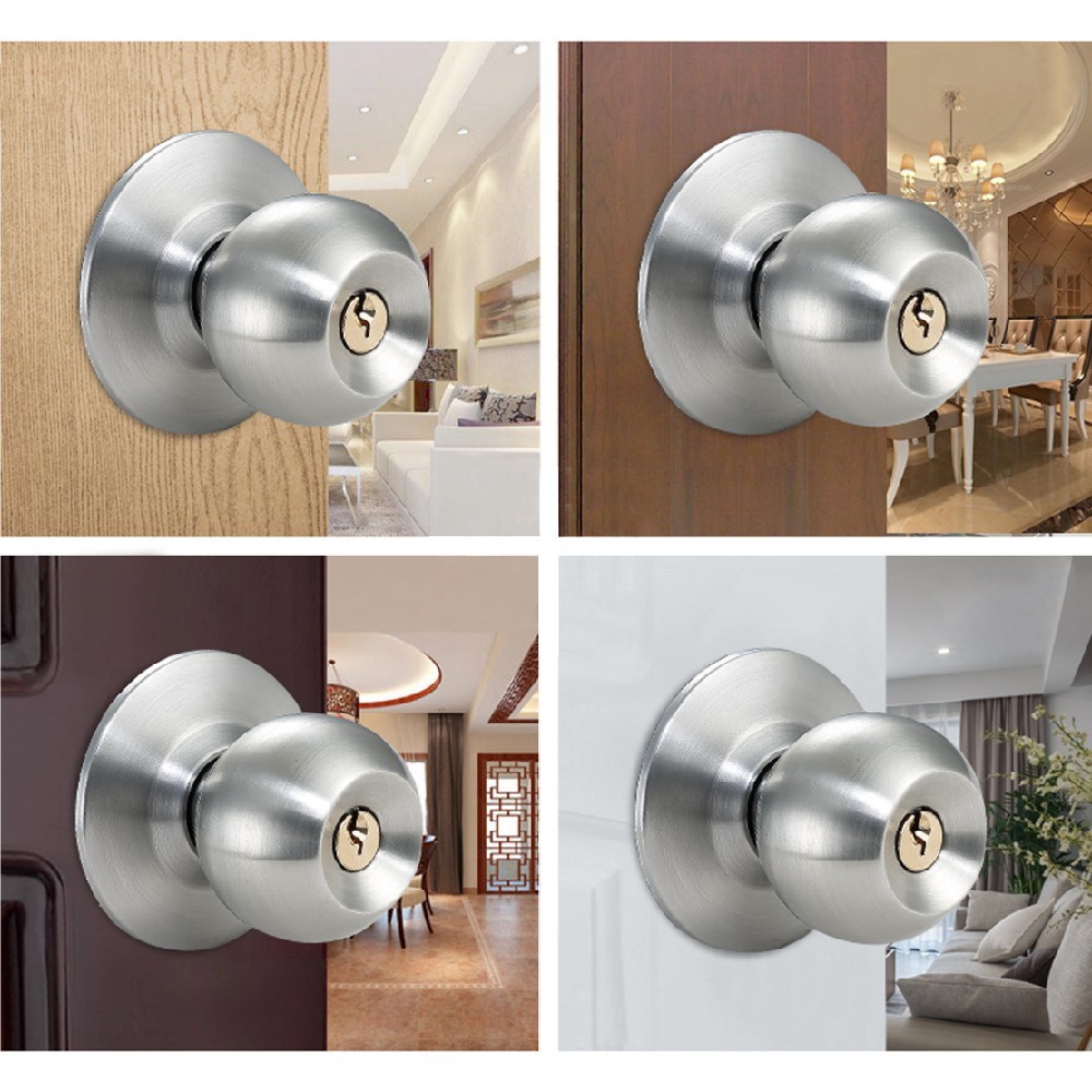 Cylindrical Door Knob Lock Set 3871SS | Tombol Pintu Bilik Rumah | BACKSET - 60MM | Shopee Malaysia