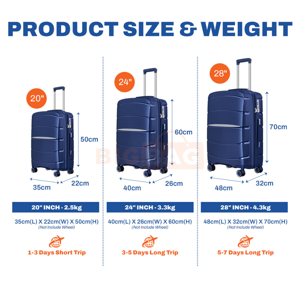 BIG BAG Explorer 28" (PP) TSA Lock Polypropylene Luggage 28 Inch ...
