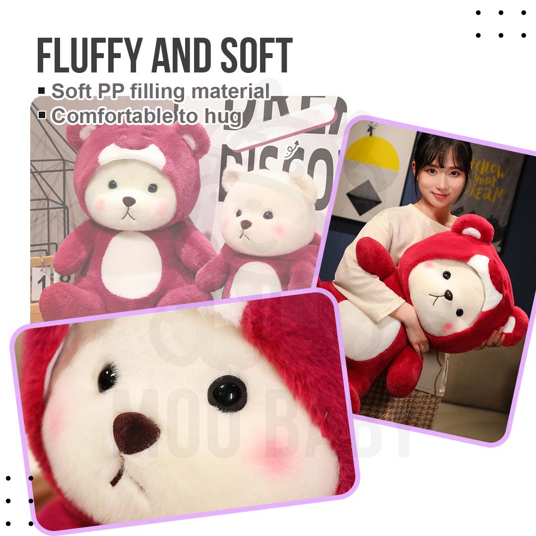 ⭐Moo Baby Patung Comel Taddy Bear Teddy Bear Doll Strawberry Bear Plush ...