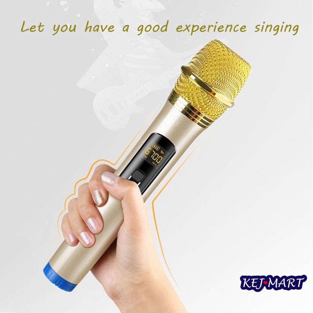S28 Dual Gold UHF Professional Wireless Microphone with Rechargeable ...