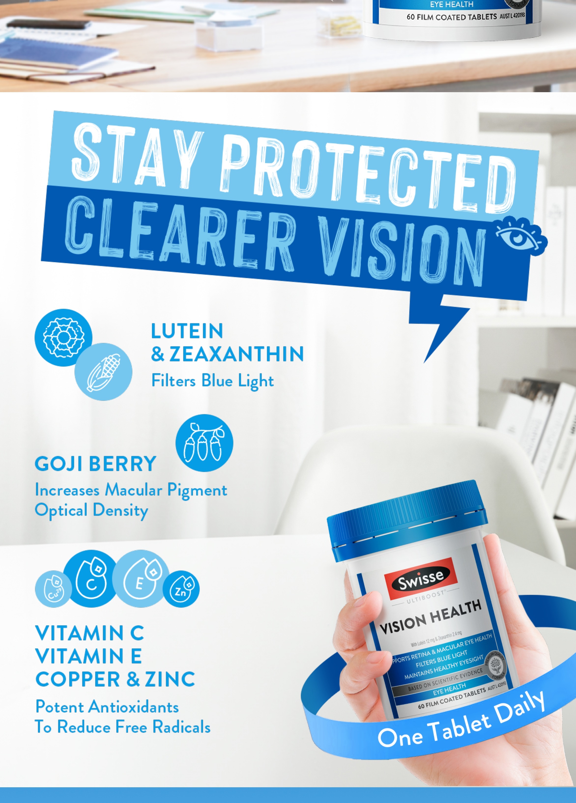 Swisse Ultiboost Vision Health 60 Film Coated Tablets (EXP:10 2026 ...