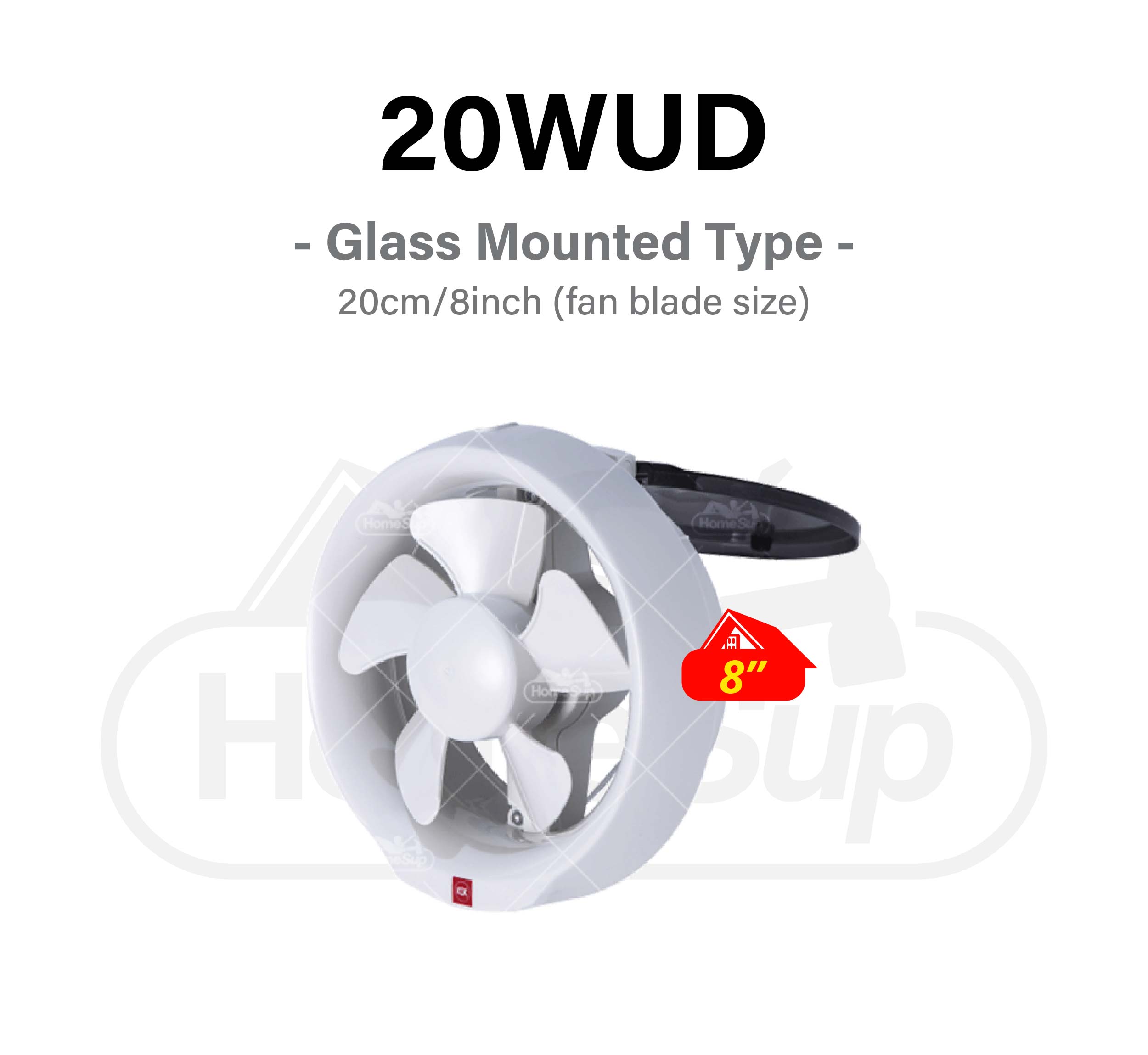 KDK 20Wud Exhaust Fan – 8 Inch Fan Blade, Glass Window Mounted ...