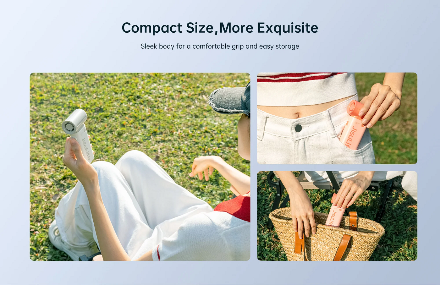 Jisulife Handheld Fan Life9 "Tiny Hurricane" Air-Turbo Stronge 5 Modes ...