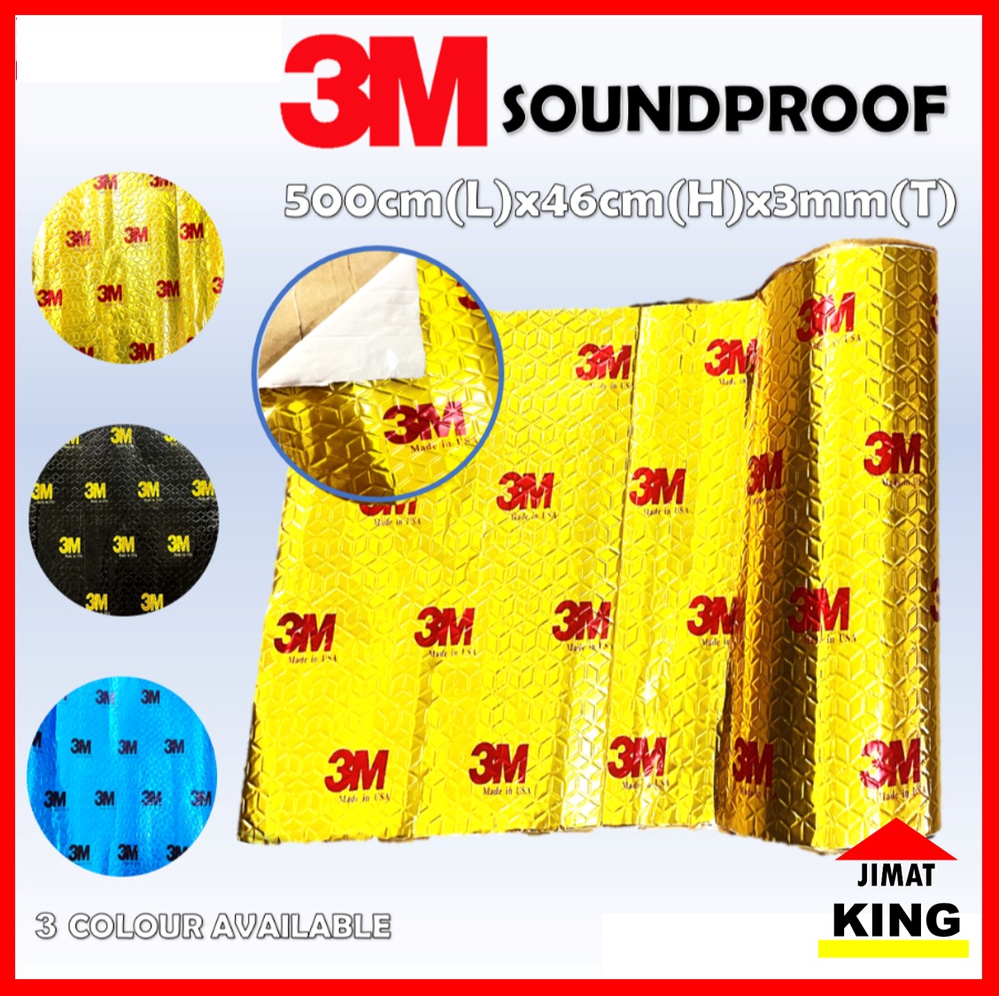 3M Sound Proof Car Soundproofing 46cm X 5M per roll Insulation Heat ...