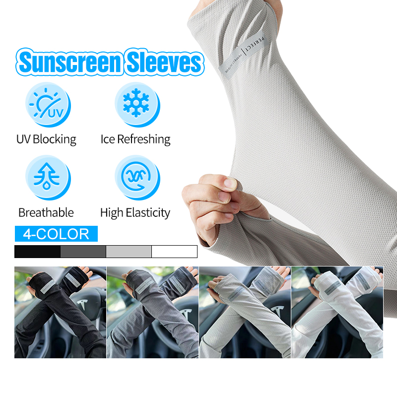 1 Pair Ice Arm Sleeve Outdoor Cycling UV Protection Sleeves Ice Silk ...