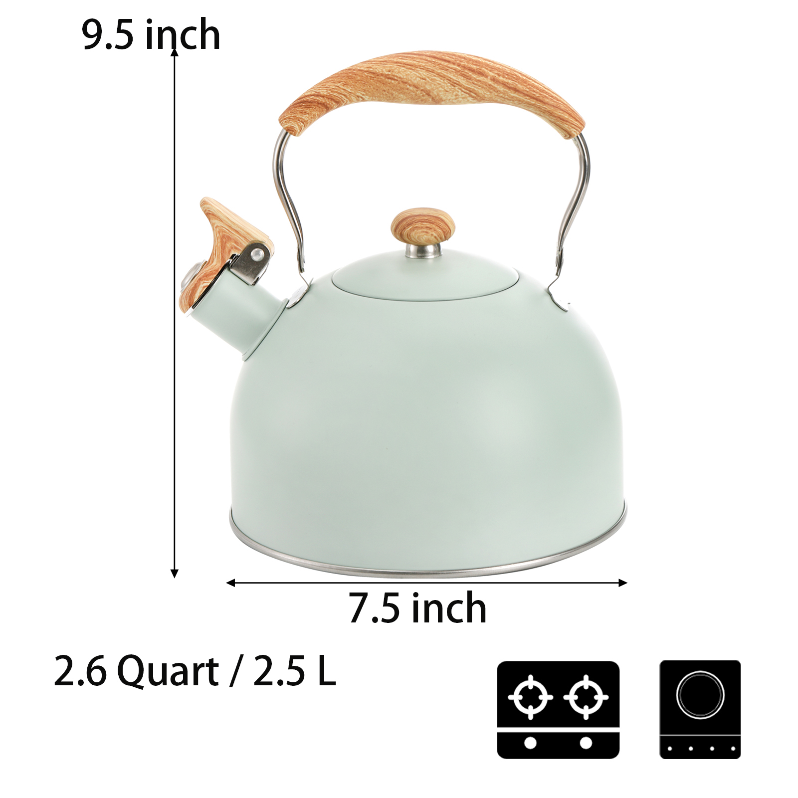 Vintage Whistling Kettle Stainless Steel Tea Kettle Water Pot Pitchers ...
